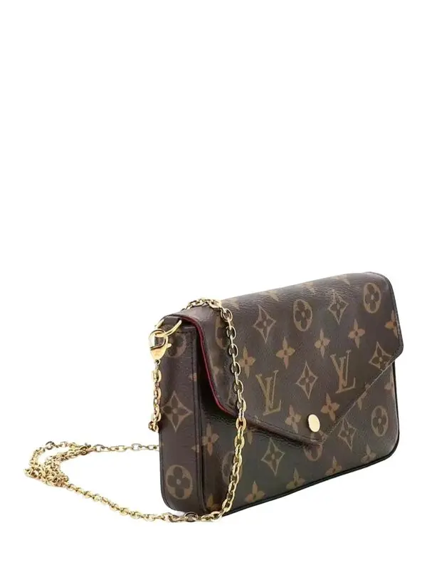 LOUIS VUITTON Felicie Pochette Monogram Canvas Crossbody Bag - Brown