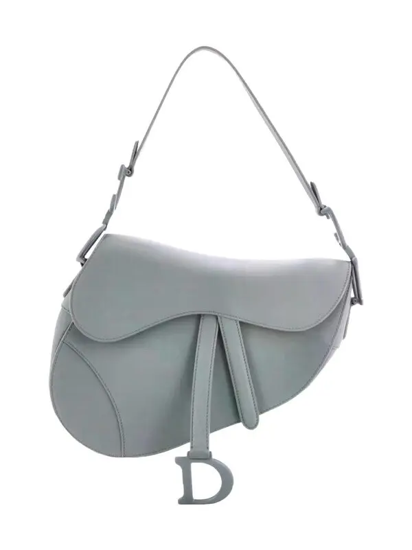 Dior Ultra Matte Saddle Handbag Leather Medium Shoulder Bag - Grey