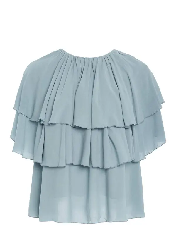 BY MALENE BIRGER Tiered-ruffle Top - Light Blue
