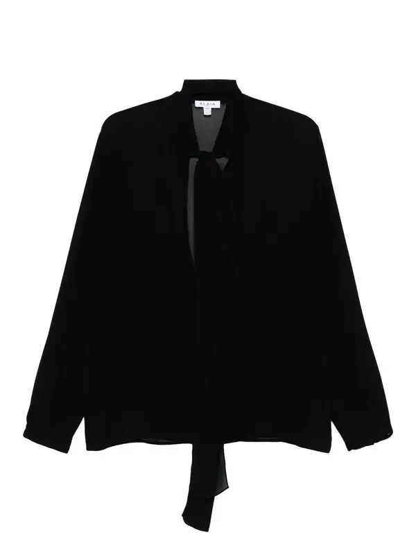 Alaïa Pussy-bow Collar Georgette Blouse - Black