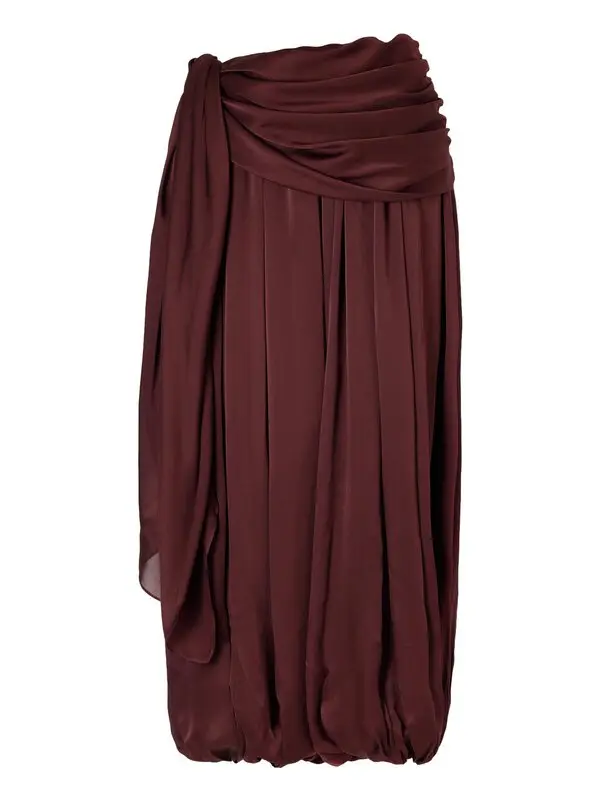 Zimmermann Luna Draped Wide-leg Silk Pants - Burgundy