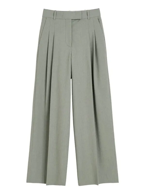 BY MALENE BIRGER Cymbaria High-waist Wide Leg Trousers - Khaki Melange