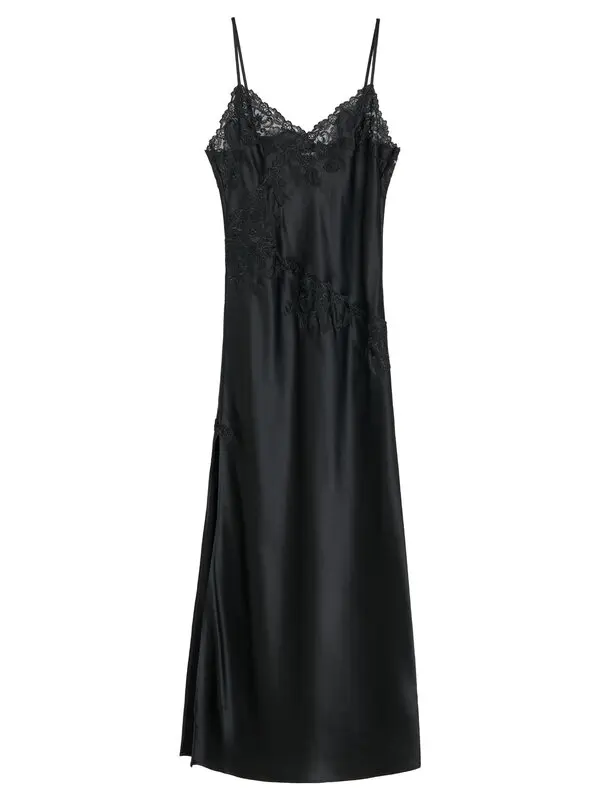 BY MALENE BIRGER Vera Satin Maxi Dress - Black
