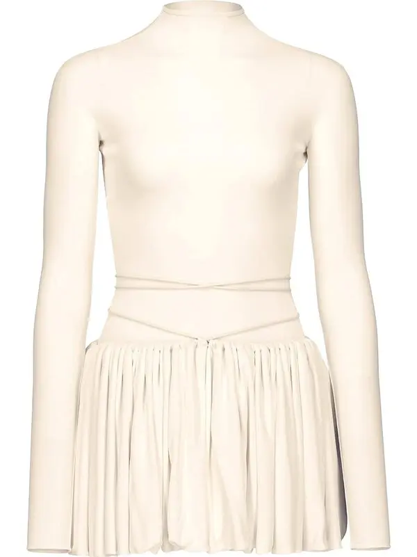 Alaïa Peplum Top - Panna Cotta