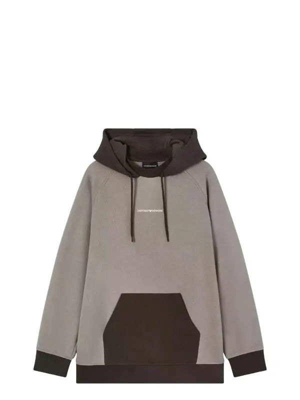 Emporio Armani Logo-detail Hoodie - Neutrals