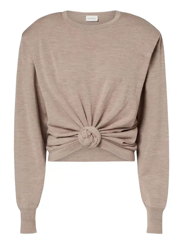 Magda Butrym Knot-detail Wool Sweater - Beige