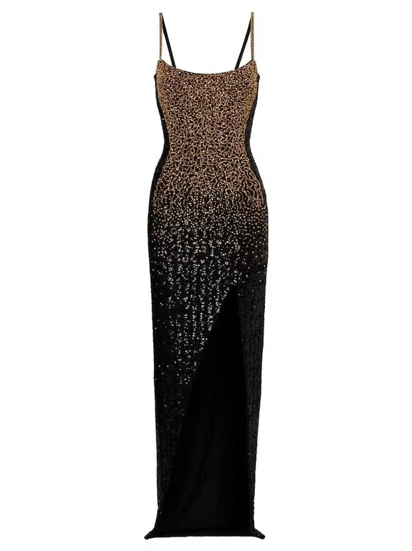 Balmain Embellished Gown - Gold