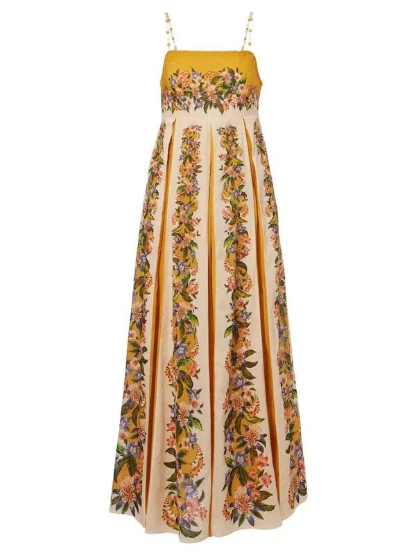 Farm Rio Floral Pleated Maxi Dress - Multicoloured