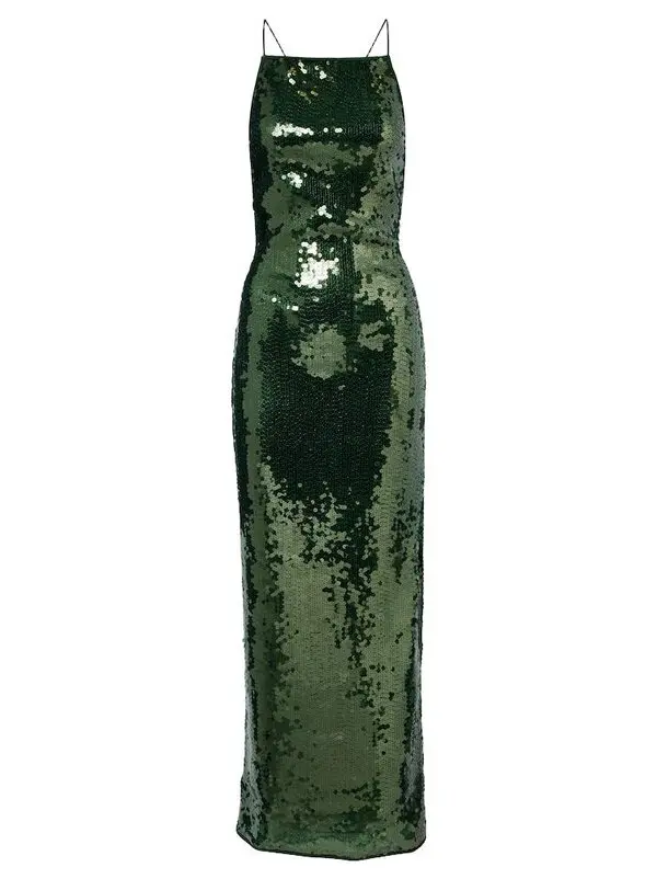 Oseree Marylin Sequined Maxi Dress - Green