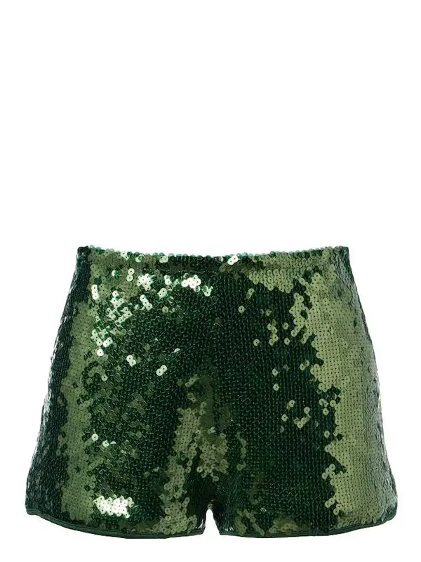 Oseree Marilyn Embellished Shorts - Green