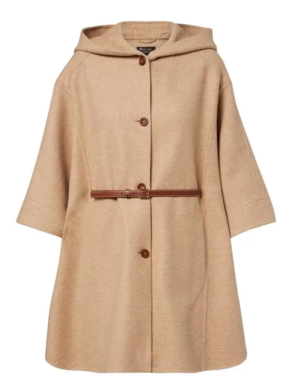 Loro Piana Belted Wool And Cashmere Cape - Beige