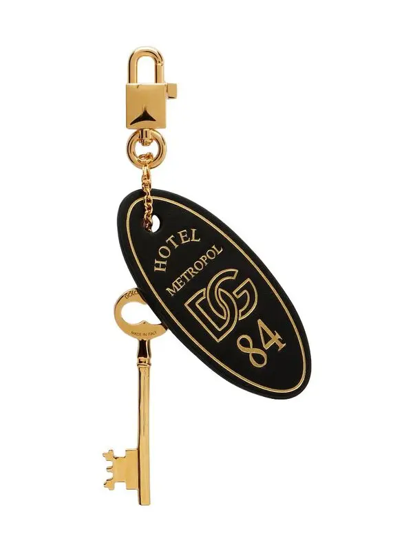 Dolce & Gabbana Leather-trimmed Bag Charm - Gold
