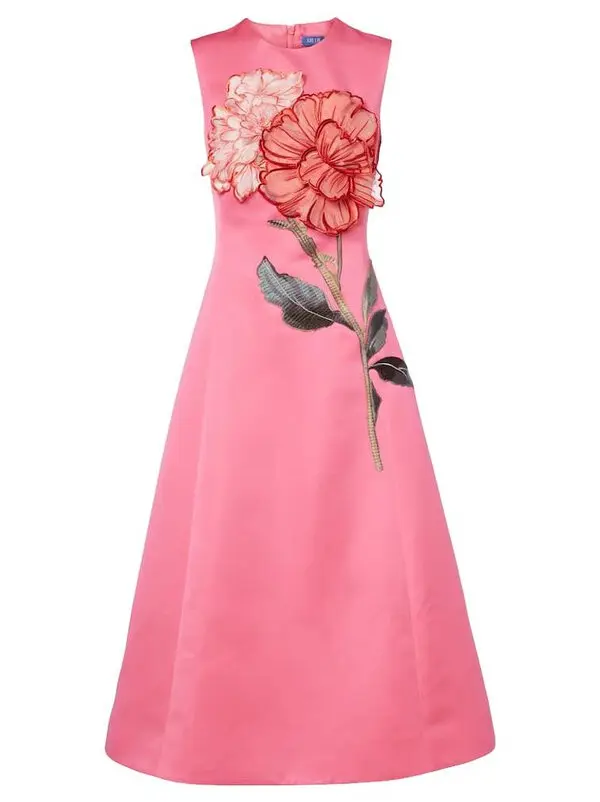 LEO LIN Cleo Floral-appliqué Cocktail Dress - Pink