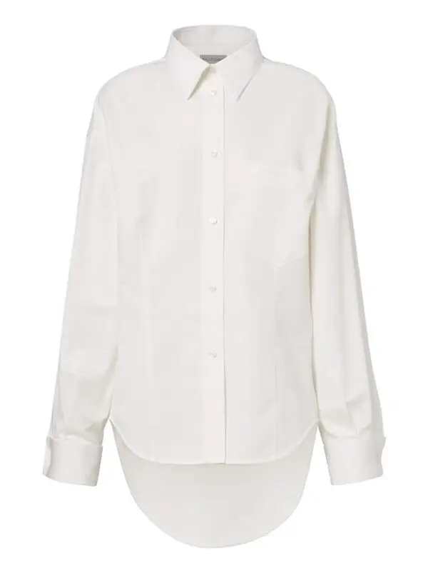 Balenciaga Asymmetric Cotton And Silk Poplin Shirt - White