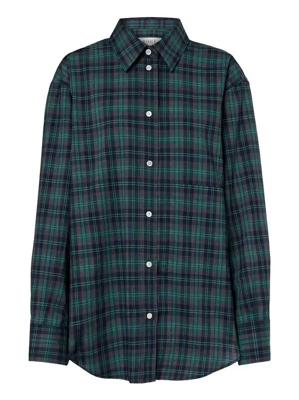 RÓHE Checked Oversized Shirt - Green
