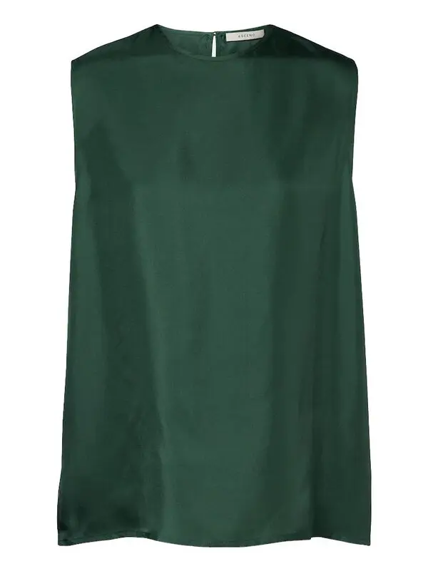 Asceno Trento Silk Twill Tank Top - Green