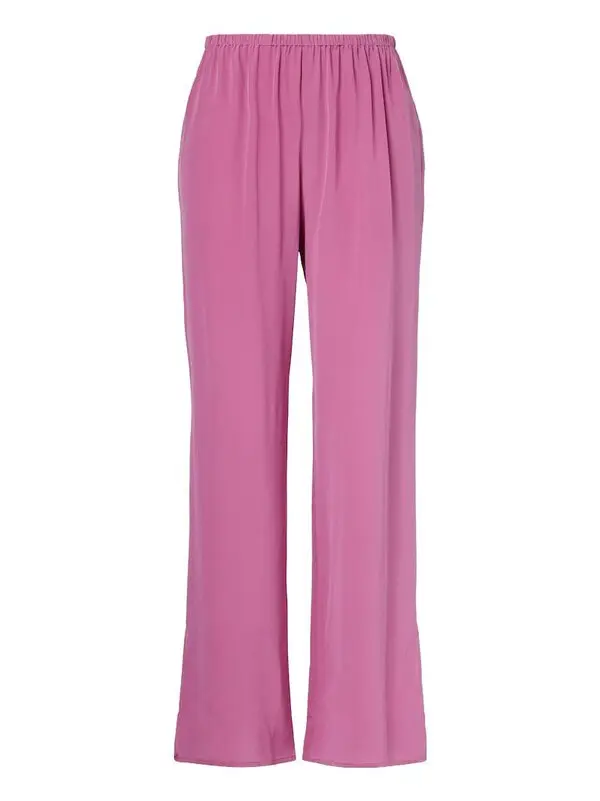Asceno Loreto Wide-leg Silk Crêpe Pants - Pink