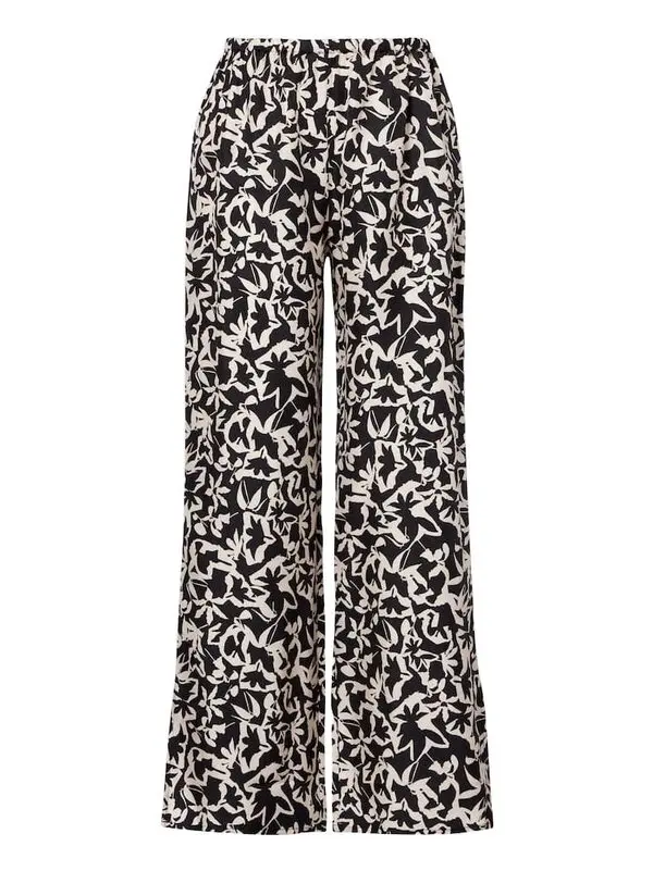 Asceno Loreto Printed Silk Twill Wide-leg Pants - White