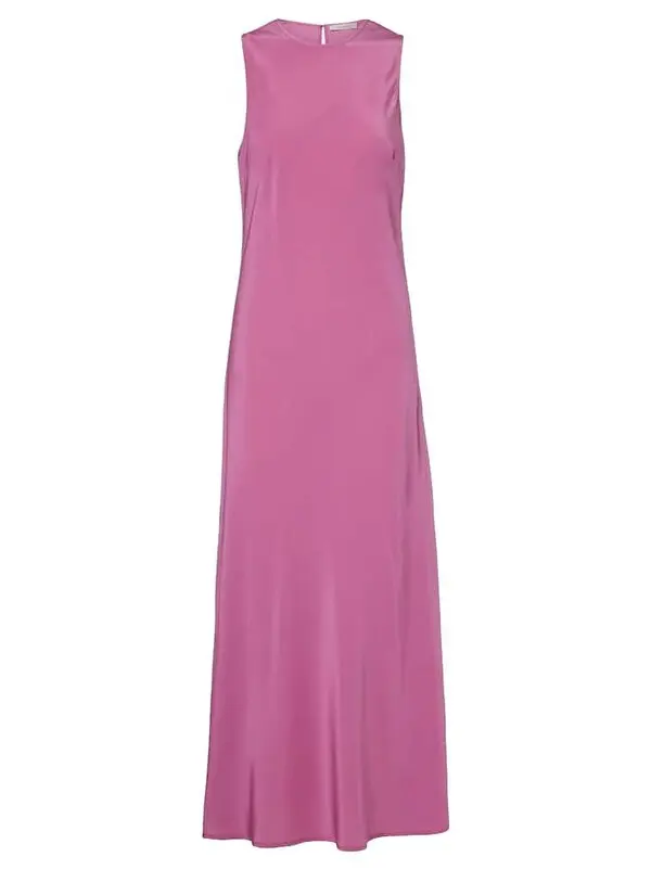 Asceno Valencia Silk Crêpe Maxi Dress - Pink