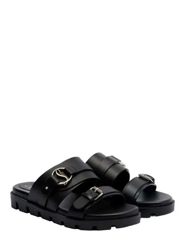 CHRISTIAN LOUBOUTIN Her In Roma Leather Sandals - Black