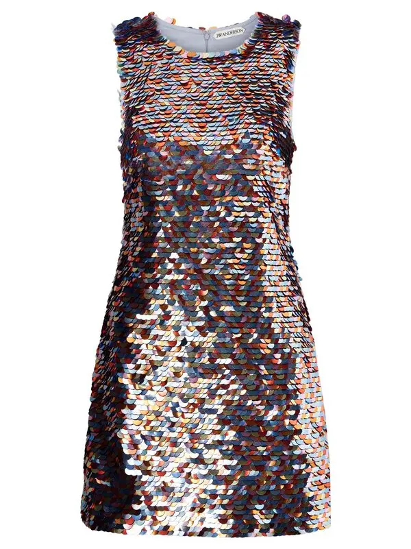 JW Anderson Embellished Sequined Tulle Mini Dress - Multi