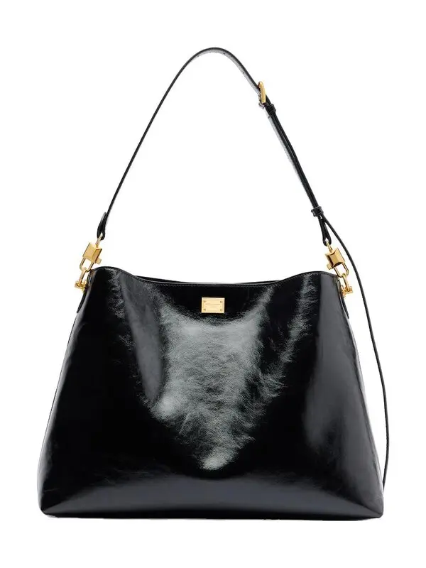 Dolce & Gabbana Vittoria Large Leather Tote - Black