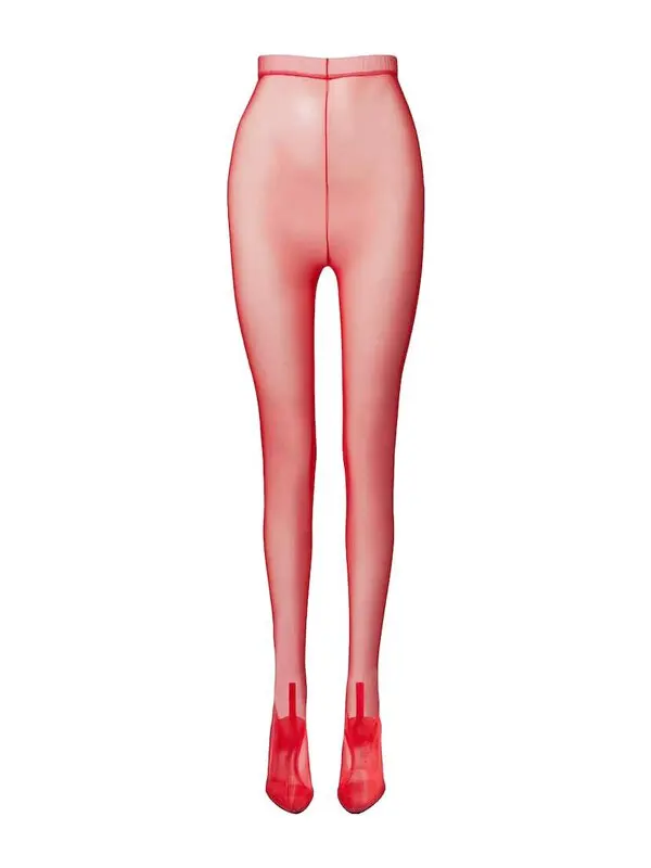 HERBERT LEVINE Sheer Perfection Mesh Over-the-knee Boots - Red