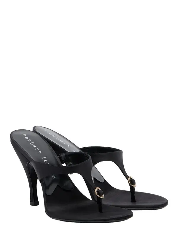 HERBERT LEVINE Kiss And Tell Thong Sandals - Black