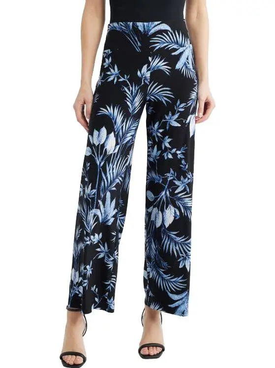Anne Klein Pull-on Wide Leg Trousers - Anne Black Multi
