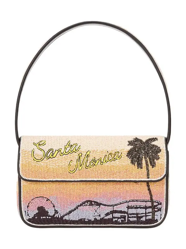 Staud Tommy Beaded Shoulder Bag - Santa Monica Sunset