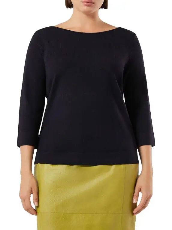Marina Rinaldi Noca Virgin Wool Sweater - Midnight Blue