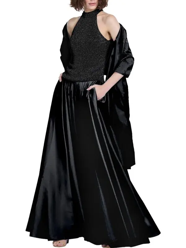 EMILY SHALANT Taffeta Wrap - Black