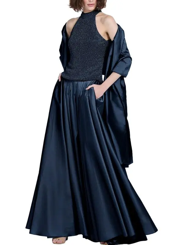 EMILY SHALANT Taffeta Wrap - Navy