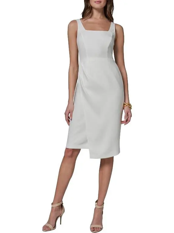 Donna Karan New York Faux Wrap Sheath Dress - Cream