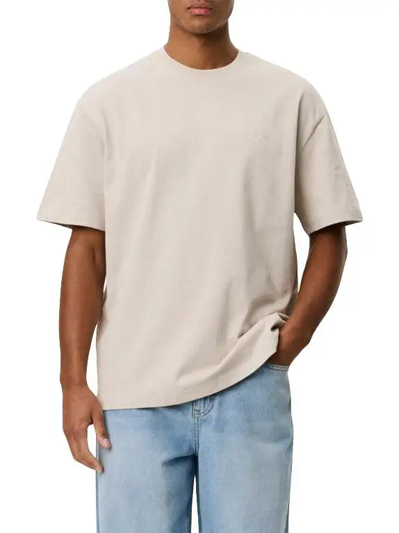 LES DEUX Crewneck Logo T-shirt - Light Sand