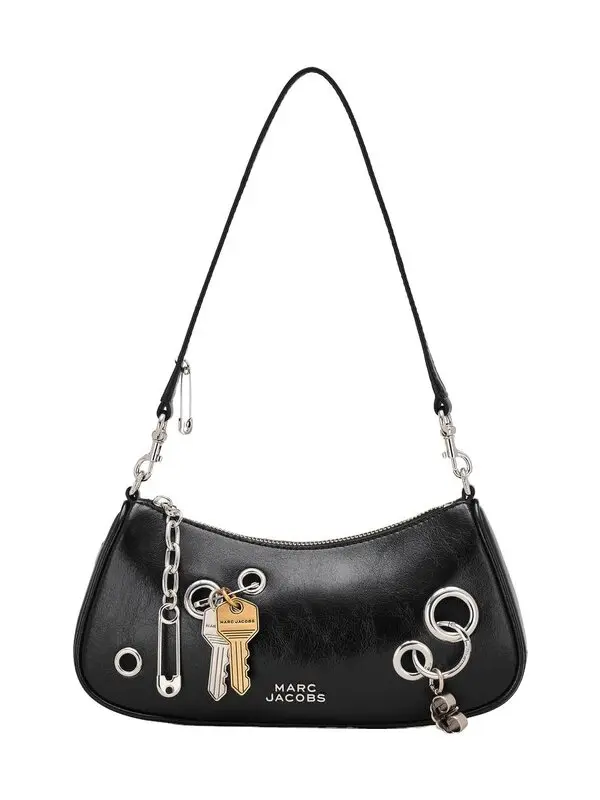 Marc Jacobs Grommet Charm Leather Shoulder Bag - Black