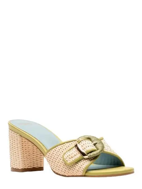 FRANCES VALENTINE Taylor Block Heel Sandal - Natural/green