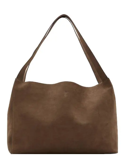 Mango Suede Shopper - Medium Brown