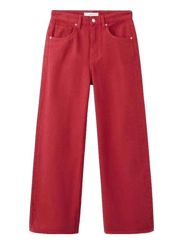 Mango Mid-rise Balloon Jeans - Red