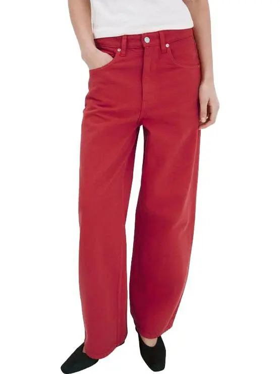 Mango Mid-rise Balloon Jeans - Red