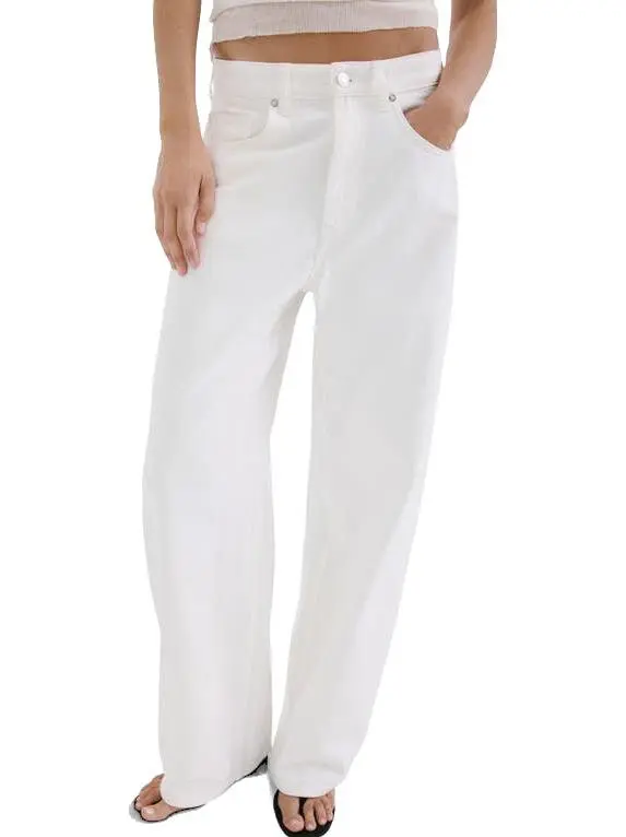 Mango Mid-rise Balloon Jeans - White
