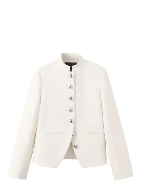 Mango Mandarin Collar Jacket - Off White