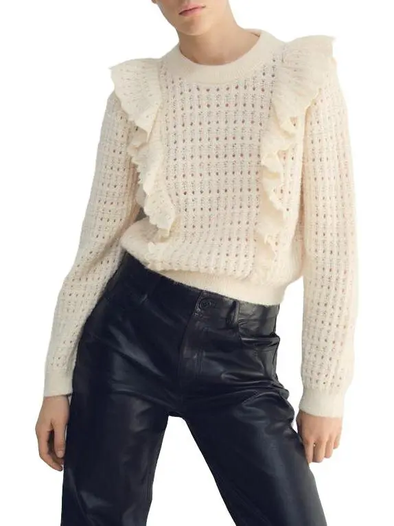 Mango Openwork Sweater - Ecru