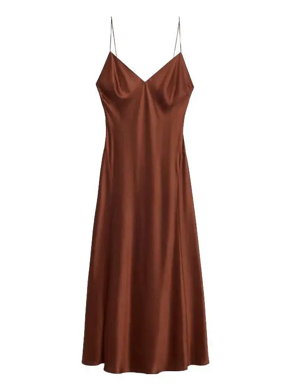Mango Satin Slipdress - Burnt Orange