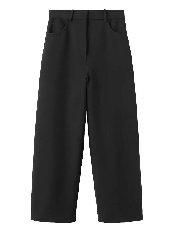 Mango Crop Straight Leg Pants - Black