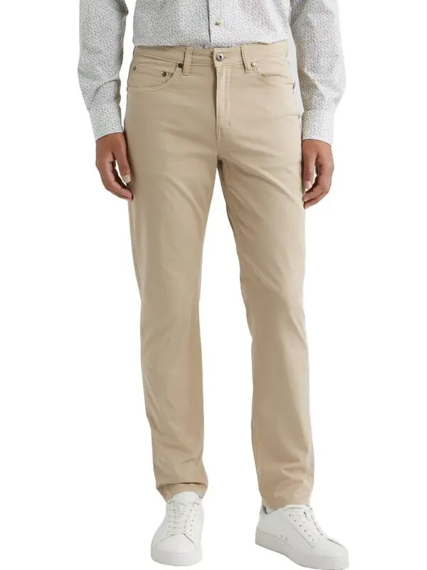 Bugatchi Stretch Cotton Five-pocket Pants - Sand