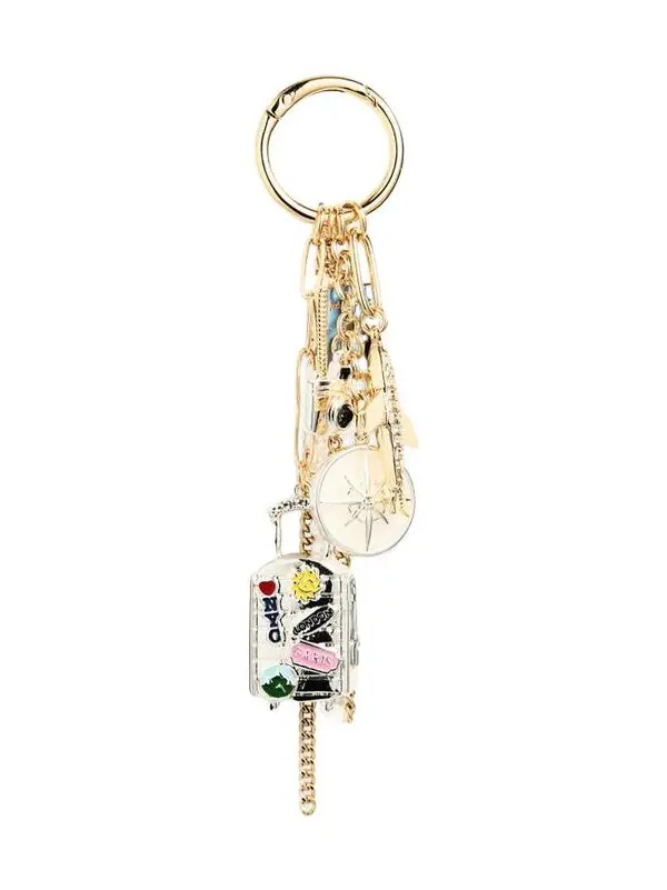 Chelsea28 Travel Cluster Bag Charm - Blue Multi- Gold