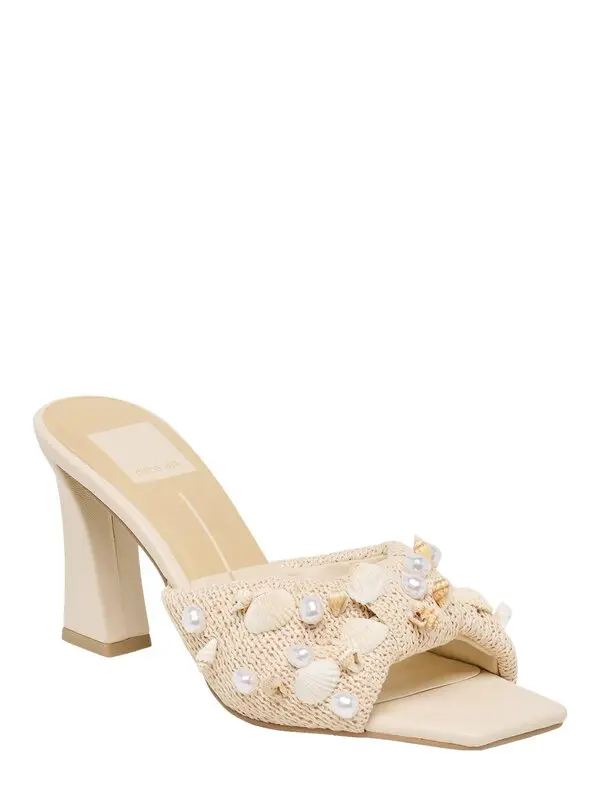 Dolce Vita Tylah Heeled Sandal - Oatmeal Beaded Raffia