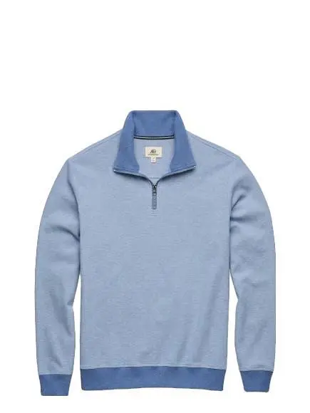 SURFSIDE SUPPLY CO. Bobby Stripe Fleece Quarter Zip - Sapphire Blue