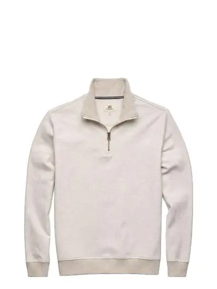 SURFSIDE SUPPLY CO. Bobby Stripe Fleece Quarter Zip - Taupe Heather